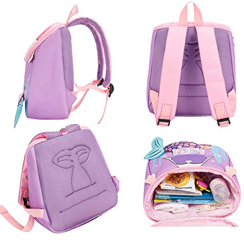 BLUBOON Toddlers Backpack for Girls Cute Preschool Backpack 3D Schoolbag Toddler Bookbag for Kids (Purple)