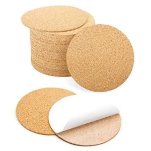 blisstime 36 pcs self-adhesive cork round for diy coasters, 4″x 4″ cork circle, cork tiles, cork mat, cork sheets with strong adhesive-backed