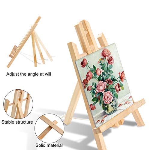 72 PCS Professional Painting Set with Easels, 6 PCS Wood Easels,6 Packs of 60 Brushes with Nylon Brush Head and 6 pcs Palettes, Painting Supplies kit for Kids & Adults to Painting Party.