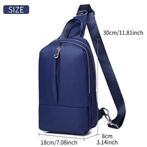 Crossbody Backpack For Men Waterproof Sling Bag With Usb Charger Port Cross Chest Shoulder Daypack Hiking Travel Body Bag Mens (Blue)