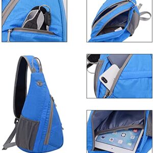 Peicees Sling Bag Chest Shoulder Bag Crossbody Waterproof Lightweight Nylon Hiking Backpack Cycling Travel Daypack for Men & Women