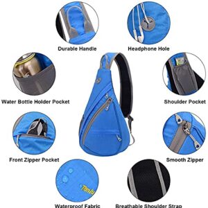 Peicees Sling Bag Chest Shoulder Bag Crossbody Waterproof Lightweight Nylon Hiking Backpack Cycling Travel Daypack for Men & Women