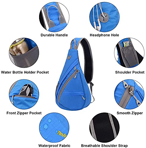 Peicees Sling Bag Chest Shoulder Bag Crossbody Waterproof Lightweight Nylon Hiking Backpack Cycling Travel Daypack for Men & Women