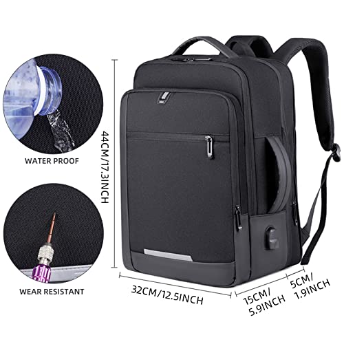 Backpack, Laptop Backpack, Carry on Backpack,Travel Backpack, 17 Inch Large Carry on School Backpack Extra Large Bookbag for Men Women Backpack,Travel Laptop Backpack with USB Port (Black)