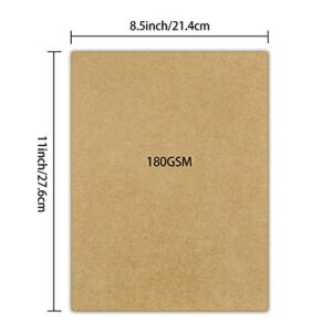 Kraft Paper,Kraft Cardstock for Arts, Crafts, Office, 70 Sheets 8.5 x 11 Inches 180GSM Kraft Paper