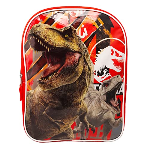 Fast Forward Jurassic World Backpack for Boys, Kids - 5 Pc Bundle with 16" Jurassic World School Backpack Bag, Water Bottle, Stickers, Backpack Clip, and More (Jurassic Park School Supplies)