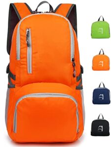 packable lightweight hiking backpack,oliomp-35l waterproof foldable travel backpack suitable for men and women camping outdoor hiking and cycling.(orange)