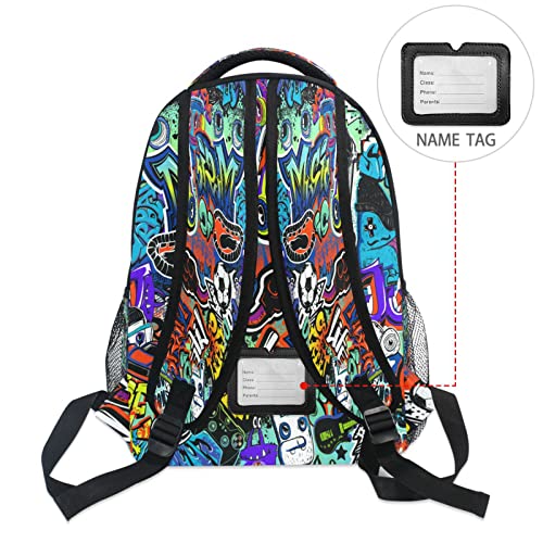 xigua Backpack for Boys & Girls, Street Style Graffiti Backpack for School & Travel Backpacks#-213