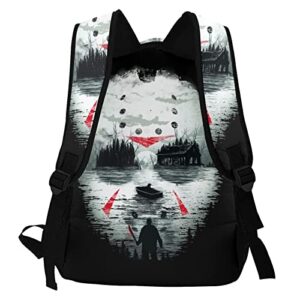 Friday Night Terror Jason Laptop Bookpackage Durable Waterproof Bookbag Travel Bag Adjustable Backpack, business / travel / School One Size