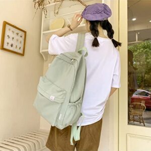 Sage Green Backpack for School, Large-capacity Casual Rucksack Kawaii Backpack for Teen Girls (Green)