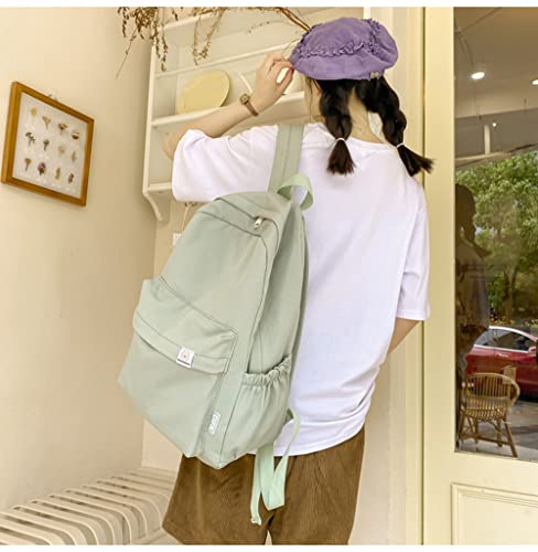 Sage Green Backpack for School, Large-capacity Casual Rucksack Kawaii Backpack for Teen Girls (Green)