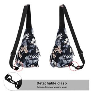 KAMO Floral Crossbody Sling Bag Small Sling Backpack Travel Hiking Chest Bag