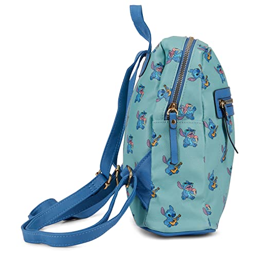 Disney Lilo and Stitch Backpack - Girls, Boys, Teens, Adults - Officially Licensed Stitch 10 Inch Allover Faux Leather Mini Backpack