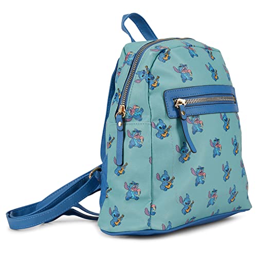 Disney Lilo and Stitch Backpack - Girls, Boys, Teens, Adults - Officially Licensed Stitch 10 Inch Allover Faux Leather Mini Backpack