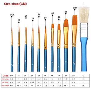 Foeran Paint Brushes Set,30 Pcs Round Pointed Tip Paintbrushes Nylon Hair Artist Acrylic Paint Brushes for Acrylic Oil Watercolor,Face Nail Art,Miniature Detailing and Rock Painting