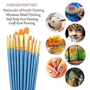 Foeran Paint Brushes Set,30 Pcs Round Pointed Tip Paintbrushes Nylon Hair Artist Acrylic Paint Brushes for Acrylic Oil Watercolor,Face Nail Art,Miniature Detailing and Rock Painting