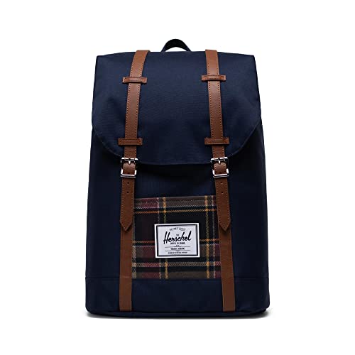 Herschel Retreat Backpack, Peacoat/Peacoat Plaid, One Size