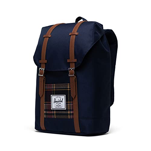 Herschel Retreat Backpack, Peacoat/Peacoat Plaid, One Size