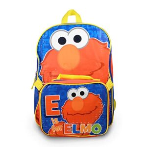 Sesame Street Kids Elmo Backpack With Lunch Box ~ 6 Pc Bundle With 16 Elmo School Bag For Boys, Girls, Kids, Elmo Lunch Box, Cars Water Pouch, And More (Elmo School Supplies)