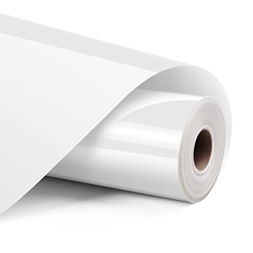 VAST WANT White HTV Vinyl Roll-12" X 30ft White Iron on Vinyl for Cricut & Other Cutting Machines, Heat Transfer Vinyl for Shirts - Easy to Cut, Weed and Transfer