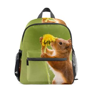 zgonohye girls cute mini backpack funny squirrel smelling flowers small backpack school bag lightweight preschool backpacks fashion backpack purse for women travel bag daypack for girls boys