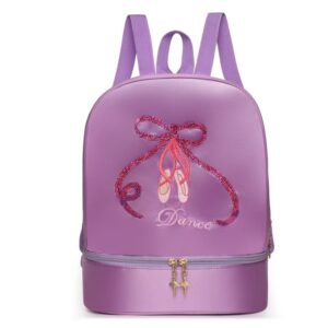 yitengteng ballet dance backpack with separate shoe compartment,little girls ballerina bag embroidery dance toddler bag for gymnastics latin dance yoga tap dance jazz storage bag