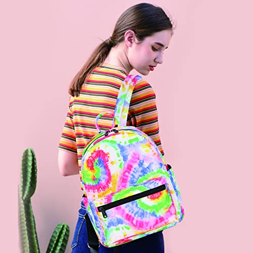 EZYCOK Girls Mini Backpack Kids Small Backpack with Purse Wallet Teens Travel Backpack Womens Casual School Bookbag (Tie-dye green )