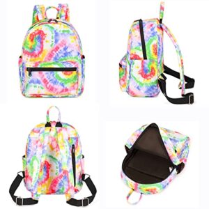 EZYCOK Girls Mini Backpack Kids Small Backpack with Purse Wallet Teens Travel Backpack Womens Casual School Bookbag (Tie-dye green )