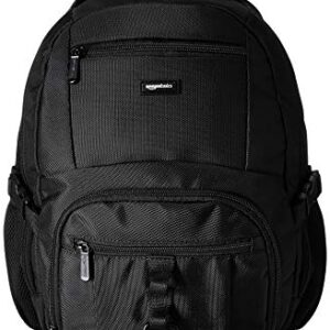 Amazon Basics Multi-Compartment Backpack with Top Handle and Padded Shoulder Straps, Fits up to 15-Inch Laptop - Black