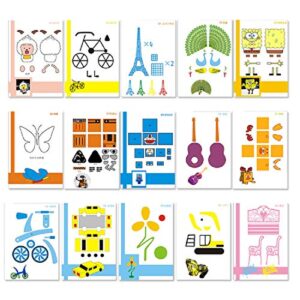 20 sheets 3d printer drawing molds paper stencils for 3d printing pen, 40 patterns and a clear plate set