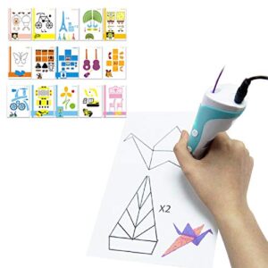 20 Sheets 3D Printer Drawing Molds Paper Stencils for 3D Printing Pen, 40 Patterns and a Clear Plate Set