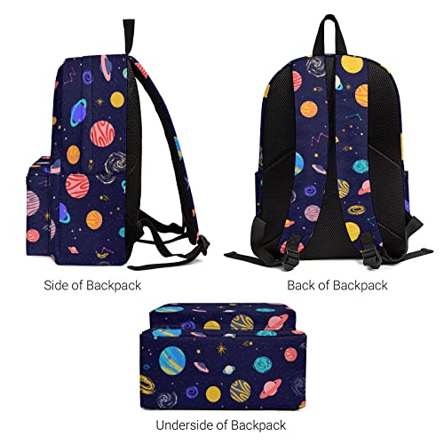 Ewobicrt Cartoon Planet Backpack 16.7 inch Large Cute Laptop Bag Casual Daypack Bookbag for Work Travel Camping