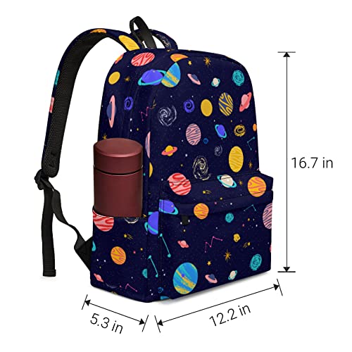 Ewobicrt Cartoon Planet Backpack 16.7 inch Large Cute Laptop Bag Casual Daypack Bookbag for Work Travel Camping