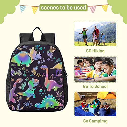 Toddlers Backpack Rainbow Dinosaurs Bookbag for Kid Aged 3-6 Preschool Kindergarten