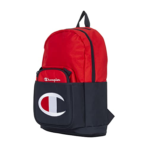 Champion 2-Piece Backpack with Lunch Box Bag Set (Red/Navy)