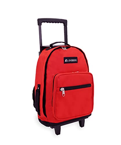 Everest Wheeled Backpack - Standard, Red, One Size,1045WH-RD/BK