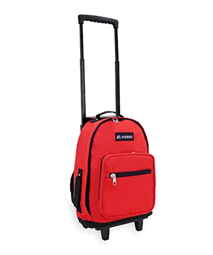 Everest Wheeled Backpack - Standard, Red, One Size,1045WH-RD/BK