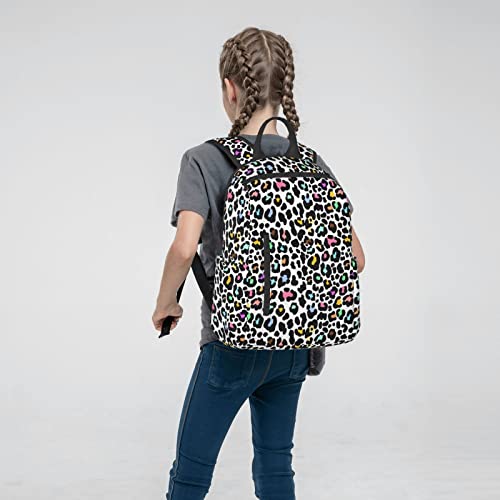 Cute Rainbow Leopard Print Backpack 14.7 Inch Lightweight, Business Laptop Shoulders Backpack Travel Hiking Daypack Gift for Men Women