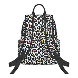 Cute Rainbow Leopard Print Backpack 14.7 Inch Lightweight, Business Laptop Shoulders Backpack Travel Hiking Daypack Gift for Men Women