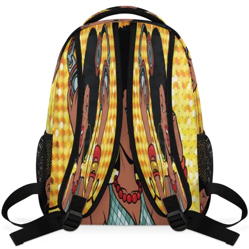 African American woman Retro Travel Laptop Backpack for men women Water Resistant College School Bookbag Lightweight Casual Daypacks Travel Essentials