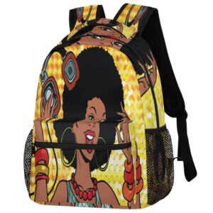 African American woman Retro Travel Laptop Backpack for men women Water Resistant College School Bookbag Lightweight Casual Daypacks Travel Essentials