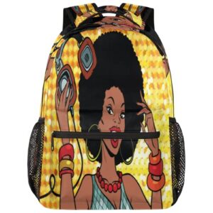 African American woman Retro Travel Laptop Backpack for men women Water Resistant College School Bookbag Lightweight Casual Daypacks Travel Essentials