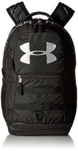 under armour big logo 5.0 backpack, black (001)/silver, one size fits all