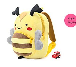 Toddler Backpack Neoprene 3D Animal Backpack Kids Animal Cartoon Casual Bags Water Resistance Kindergarten Preschool Bag (Bee)