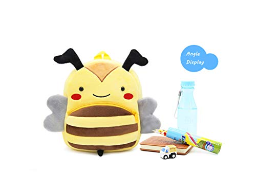 Toddler Backpack Neoprene 3D Animal Backpack Kids Animal Cartoon Casual Bags Water Resistance Kindergarten Preschool Bag (Bee)