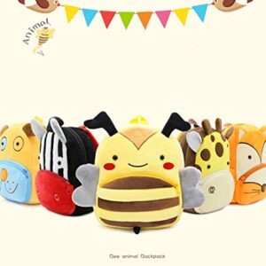 Toddler Backpack Neoprene 3D Animal Backpack Kids Animal Cartoon Casual Bags Water Resistance Kindergarten Preschool Bag (Bee)