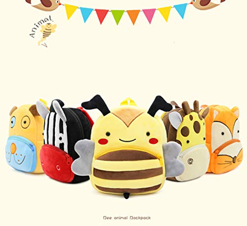 Toddler Backpack Neoprene 3D Animal Backpack Kids Animal Cartoon Casual Bags Water Resistance Kindergarten Preschool Bag (Bee)