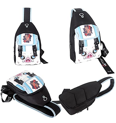 Anime Cosplay Shoulder Bag,Hashibira Inosuke Students Bookbag Backpack School Bag Daypack