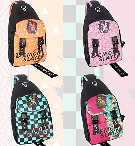 Anime Cosplay Shoulder Bag,Hashibira Inosuke Students Bookbag Backpack School Bag Daypack