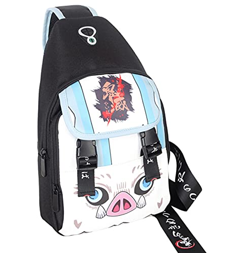 Anime Cosplay Shoulder Bag,Hashibira Inosuke Students Bookbag Backpack School Bag Daypack